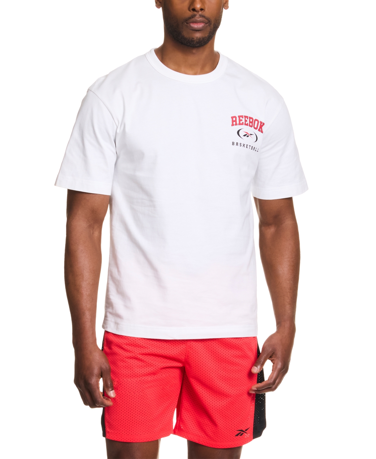 Click here for Reebok Mens Basketball Logo Print T-Shirt - White prices