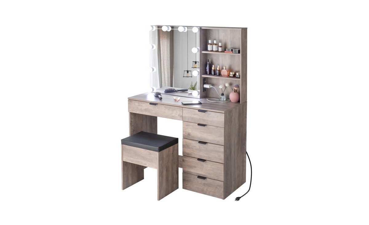 Click here for 6 Drawers  2 Shelves  3 Light Bulbs Mirror Cabinet... prices