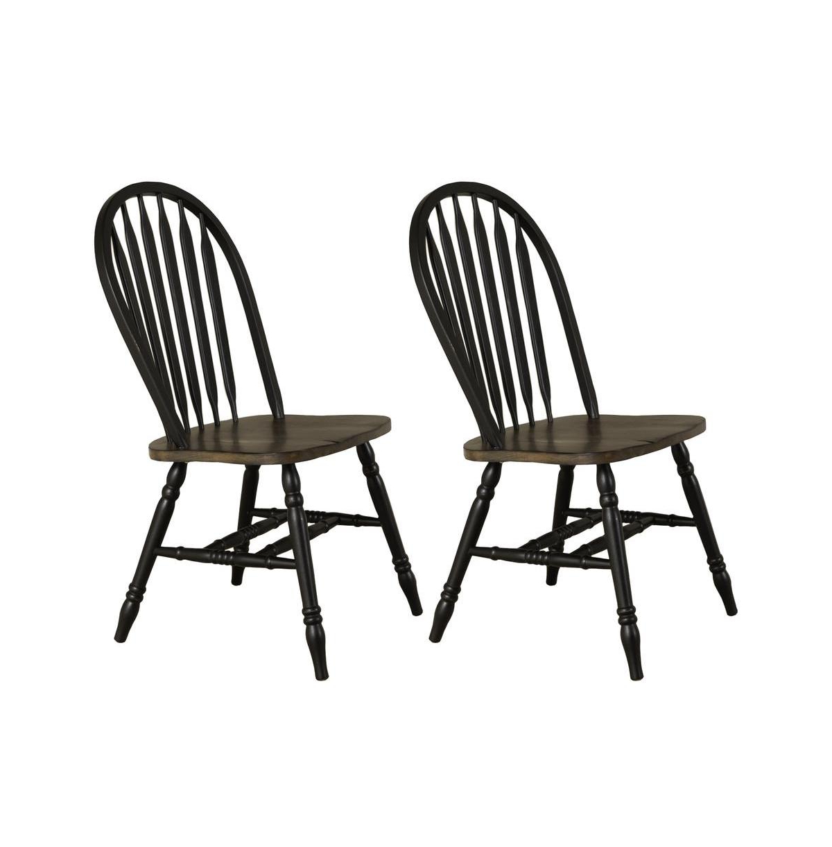 Click here for Windsor Side Chair)-Black- Set of 2 Solids Black prices
