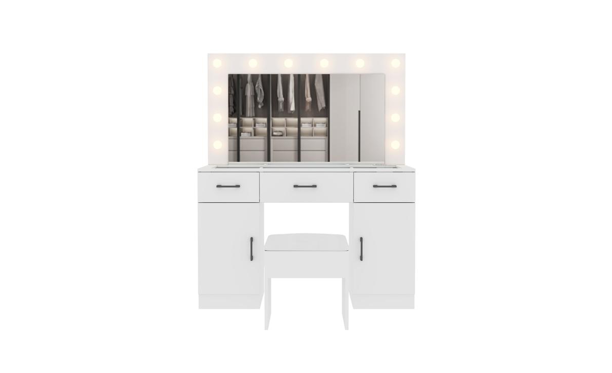Click here for Vanity Desk Set with Large Lighted Mirror and Powe... prices