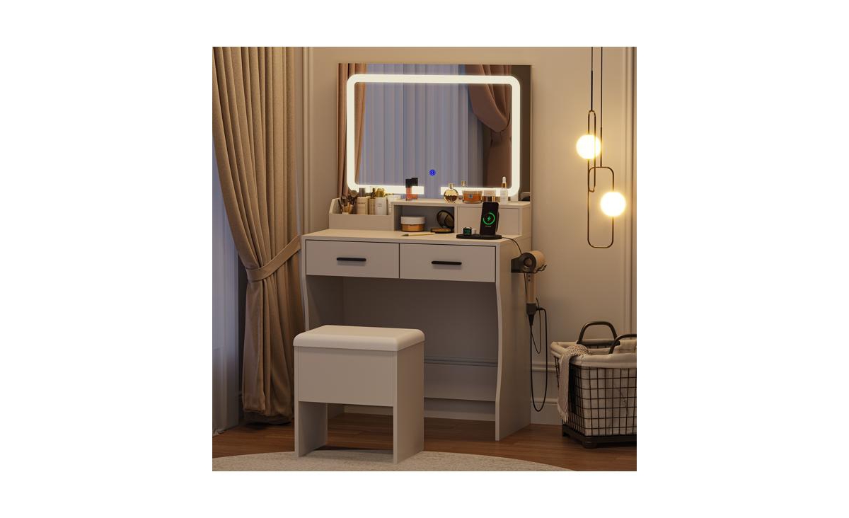Click here for Vanity Desk with Mirror and Lights for Stylish Mak... prices