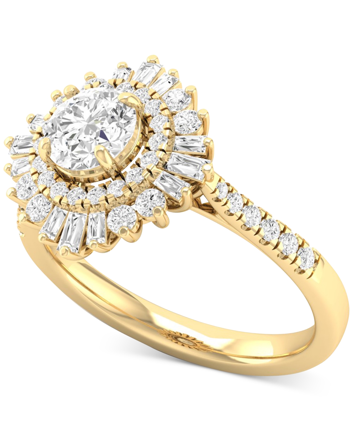 Click here for Diamond Round Double Halo Engagement Ring (1-1/2 c... prices