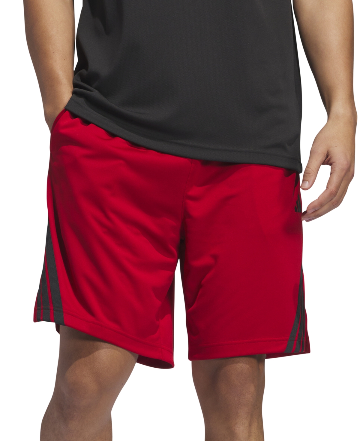 adidas Mens Three-Stripes Legends Basketball Shorts 9 - Red/Black