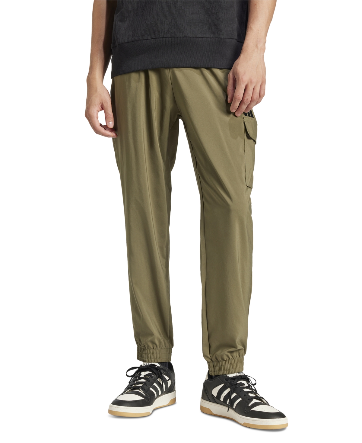 adidas Mens Essentials Small Logo Cargo Pants - Olive/blk