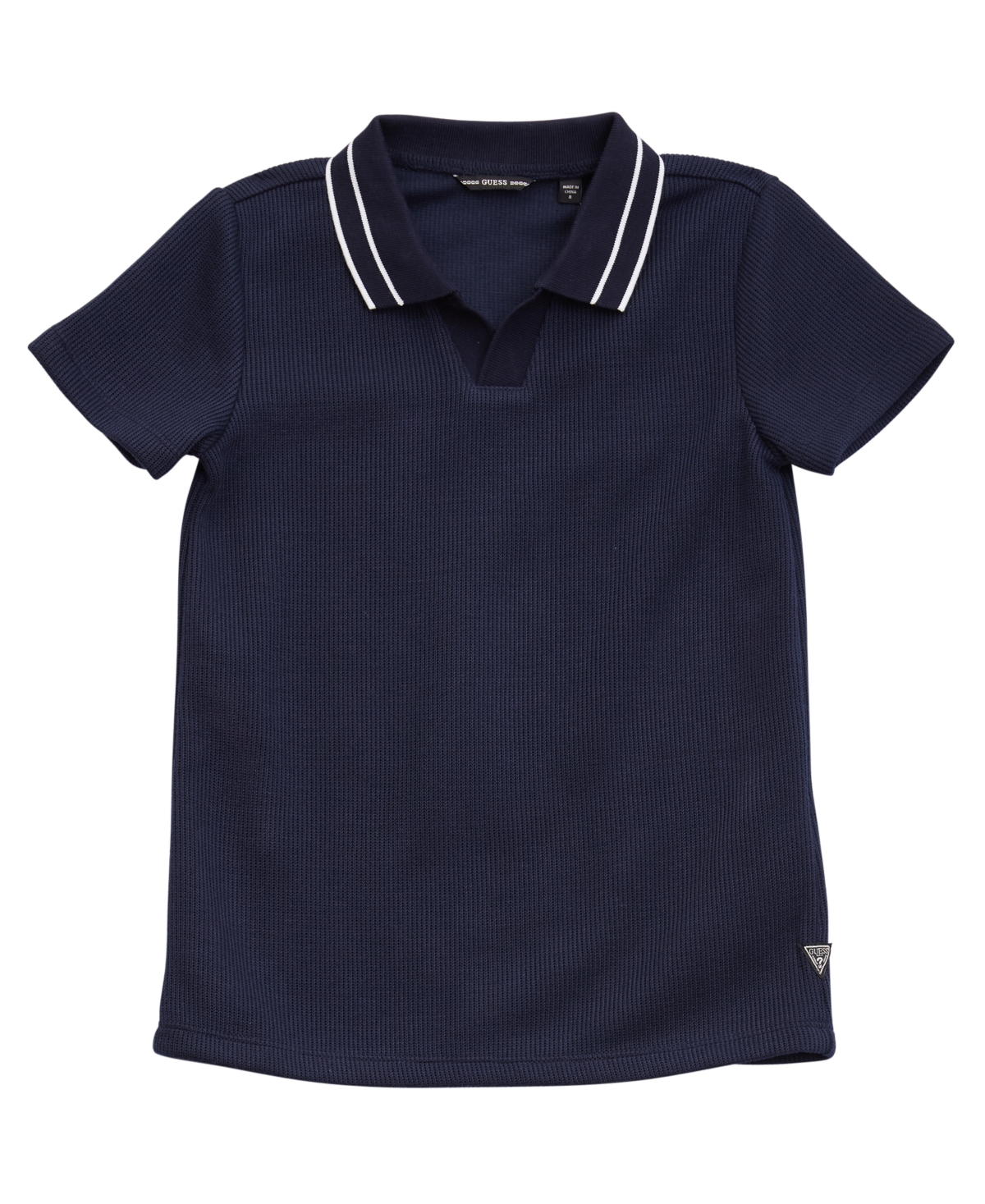 Click here for Guess Big Boys Textured Knit Polo - Blue prices