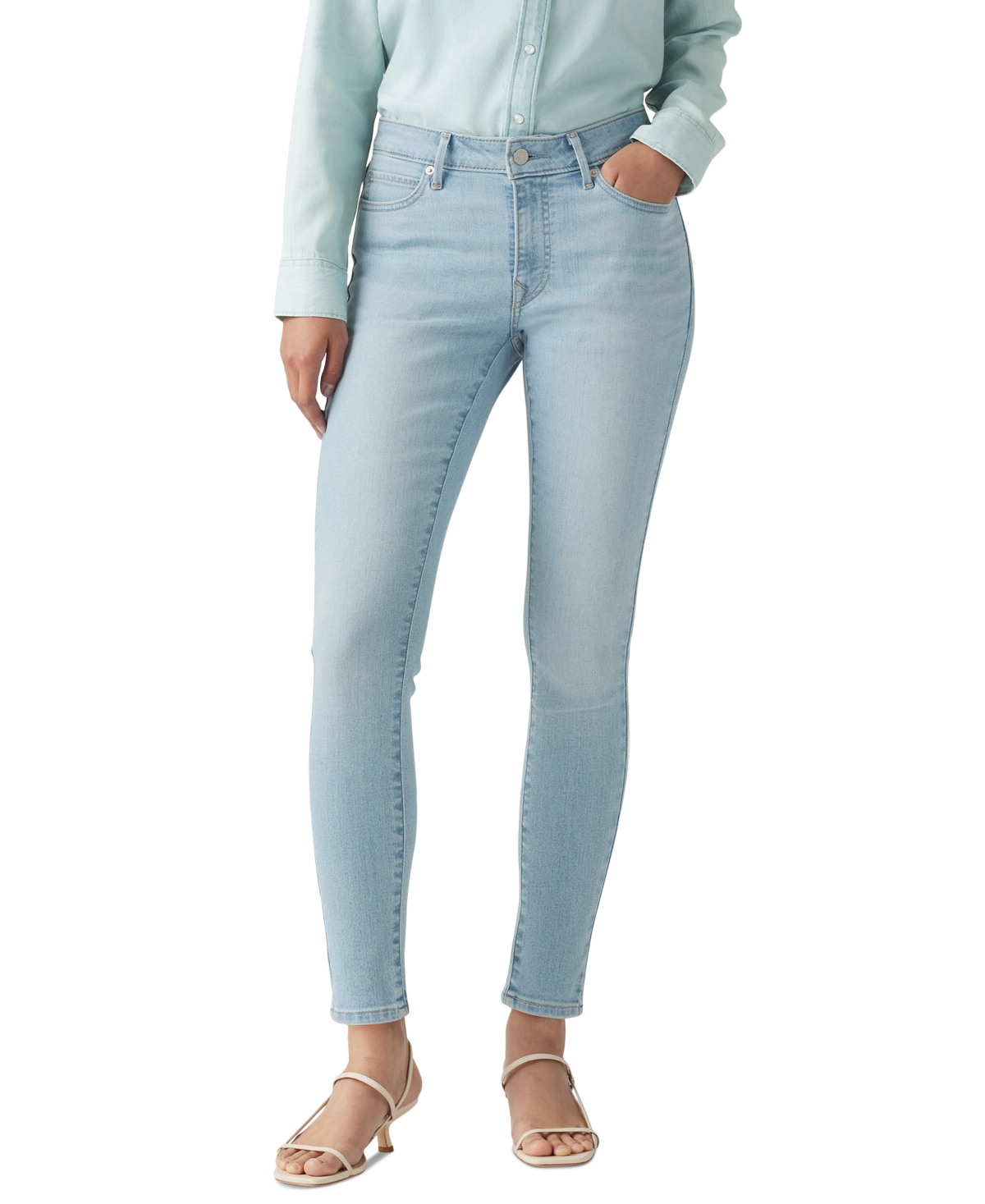 Click here for Levis Womens 711 Mid-Rise Stretch Skinny Jeans - E... prices