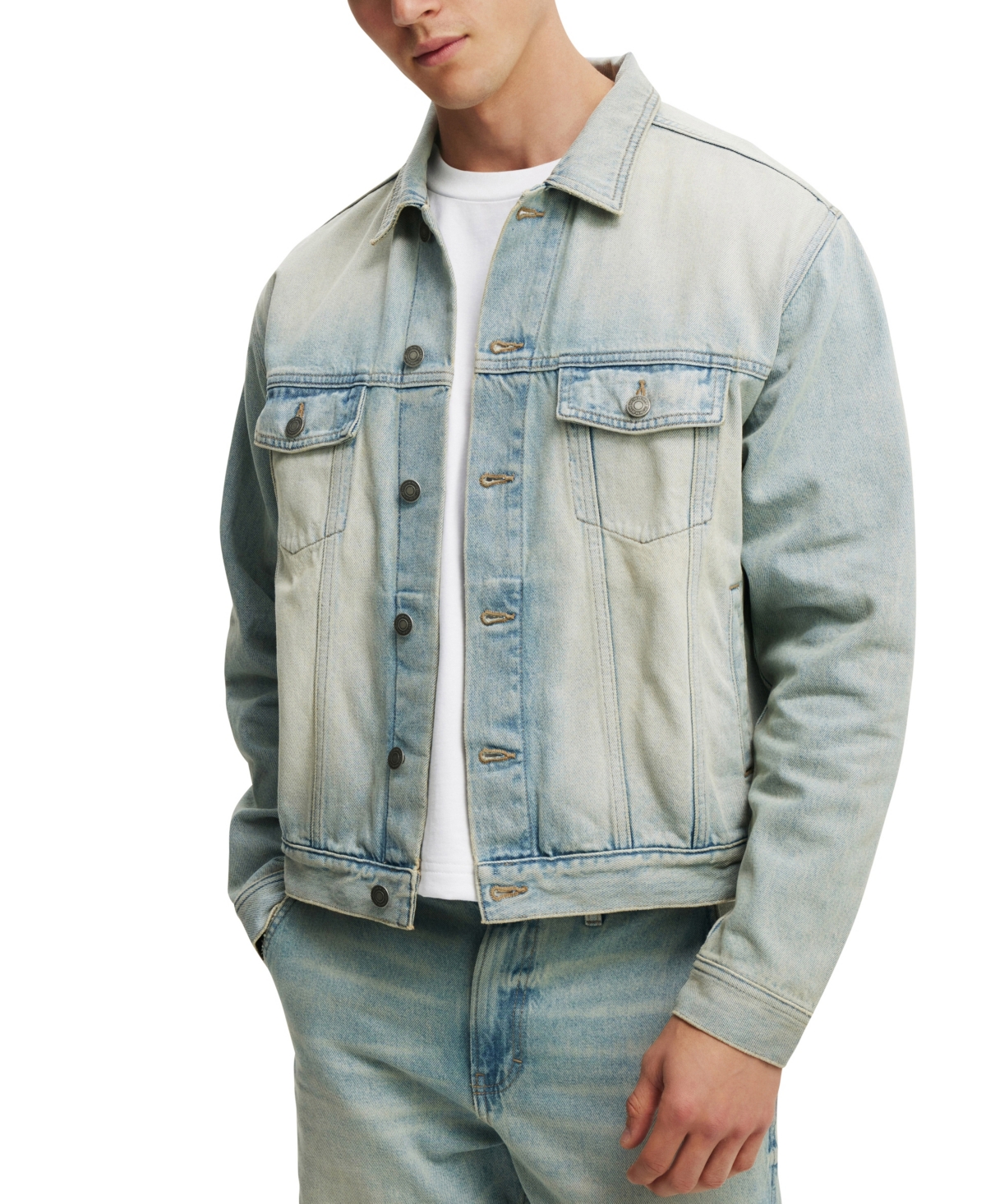 Click here for Cotton On Mens Oversized Trucker Jacket - Halen bl... prices