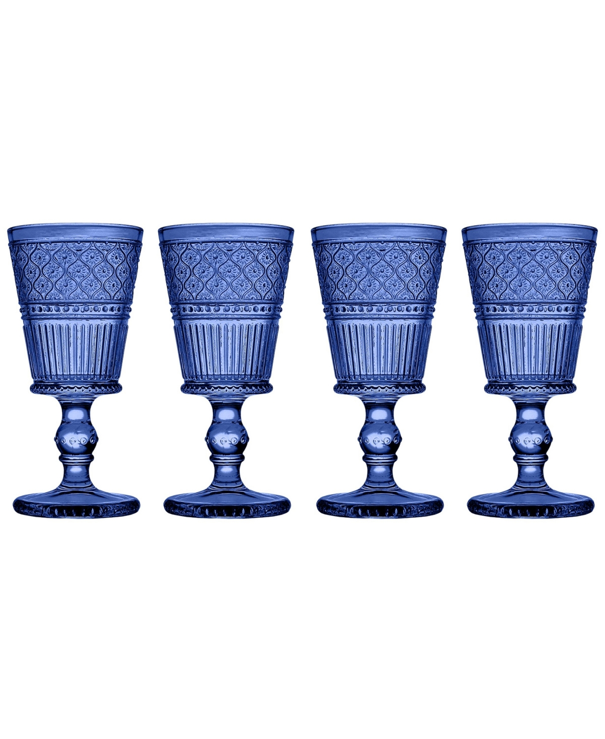 Click here for Godinger Claro Goblets - 9oz.  Set of 4 - Blue prices