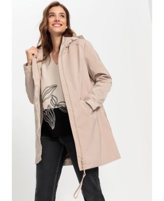 Olsen Women's Long Wind Repellant Hooded Jacket - Macy's
