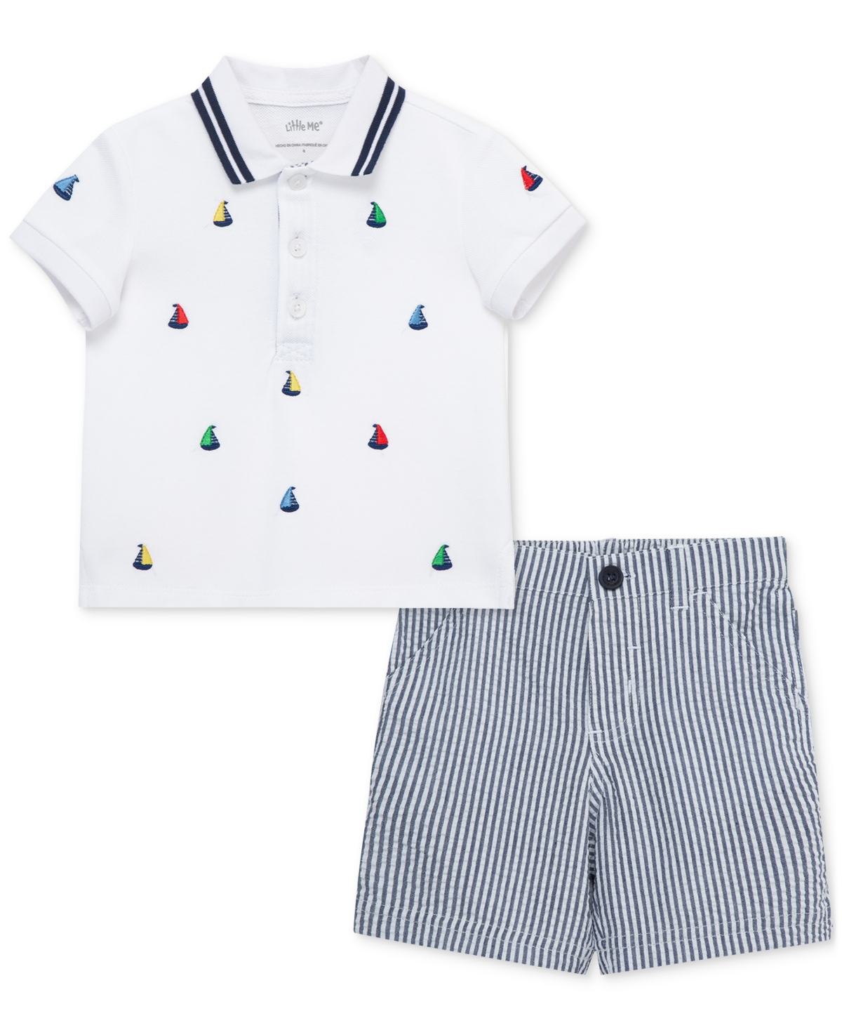 Click here for Little Me Baby Boys 2-Pc. Cotton Sailboat Polo Shi... prices