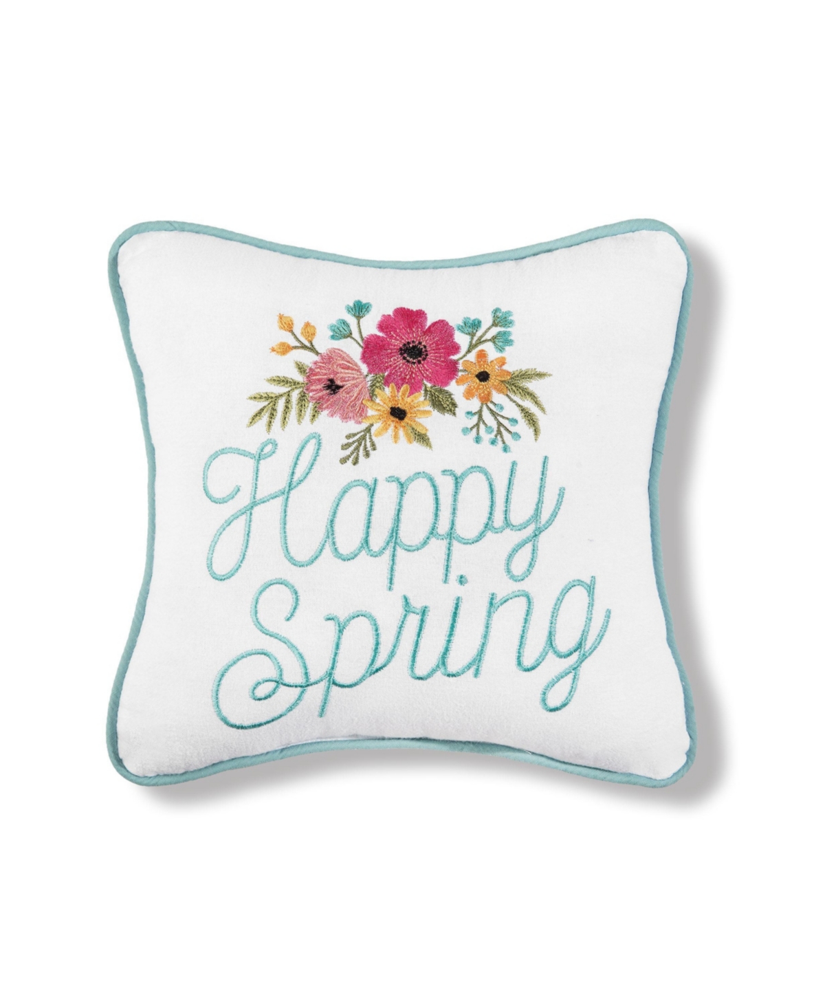 Click here for 10 x 10 Floral Flowers Happy Spring Embroidered Sm... prices