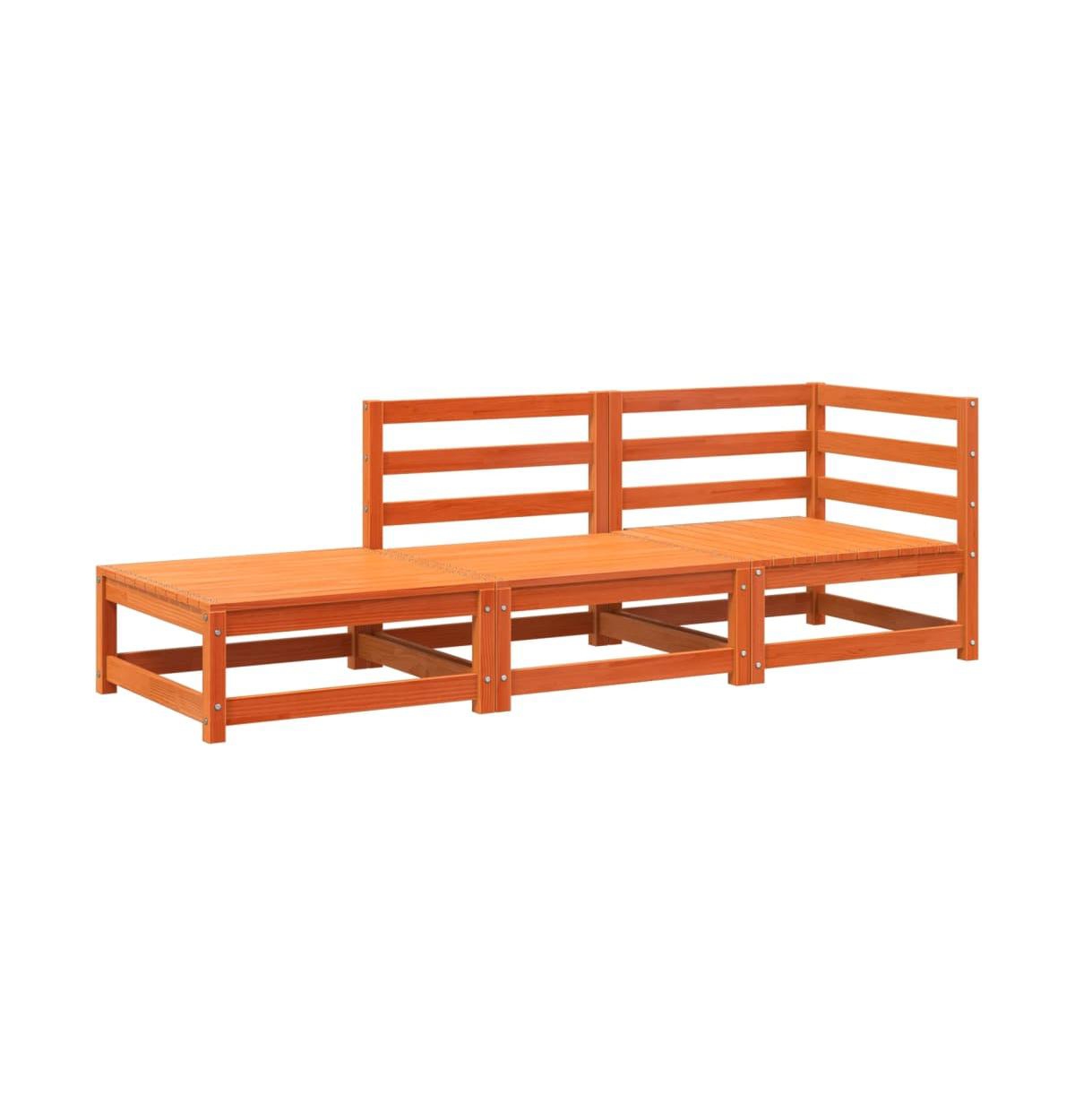 Click here for Patio Sofa with Footstool 2-Seater Wax Brown Solid... prices
