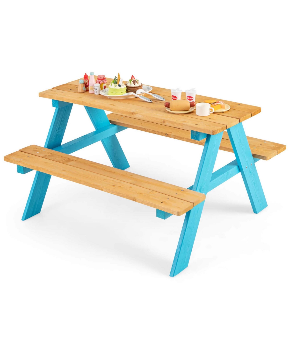 Click here for Kids Picnic Table Set Children Outdoor Wooden Tabl... prices