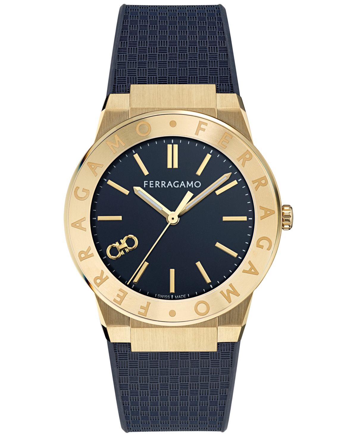 Click here for Ferragamo Mens Swiss Blue Polyurethane Strap Watch... prices