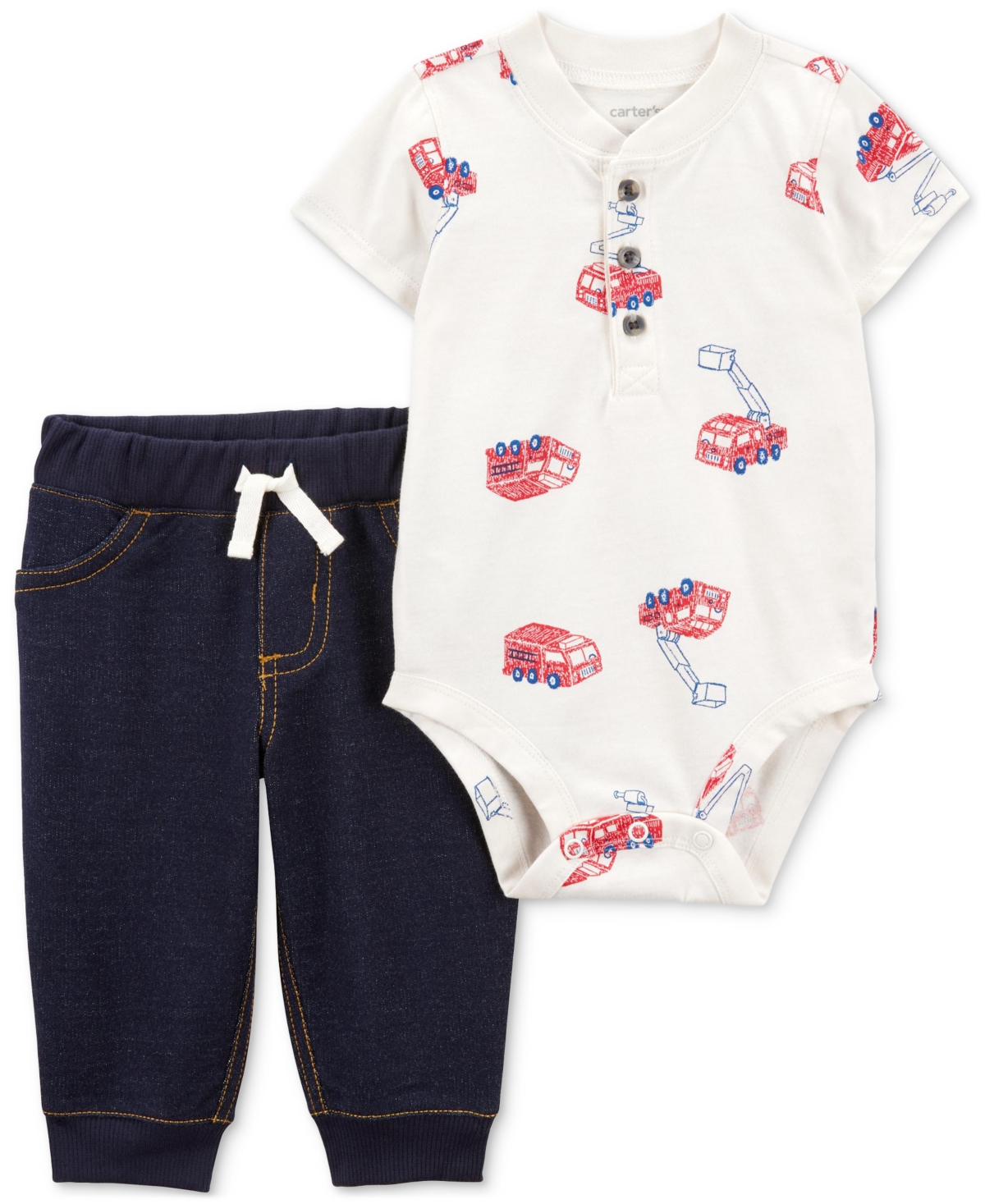 Click here for Carters Baby Boys Cotton Fire Truck Bodysuit & Pan... prices