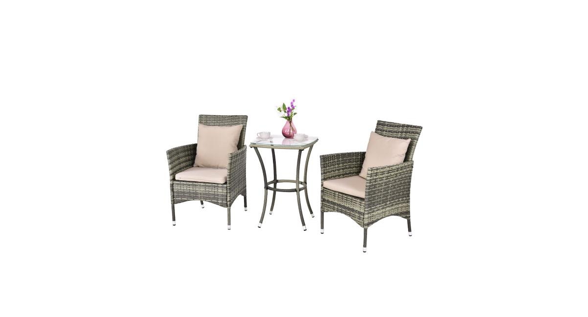 Click here for 3 Pieces Patio Rattan Chairs and Table Set with Cu... prices