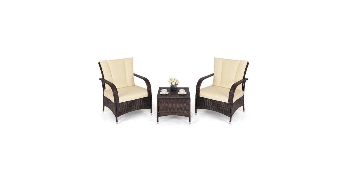Click here for 3PCS Outdoor Patio Rattan Wicker Furniture Set - B... prices