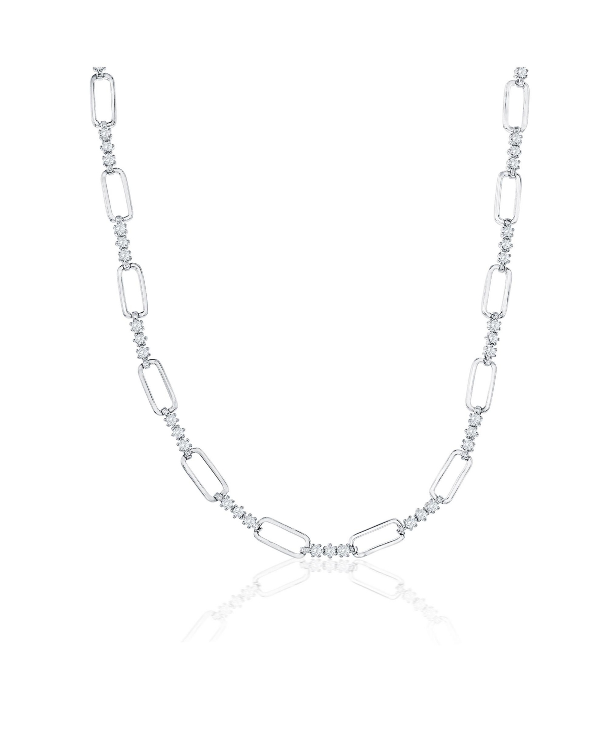 Click here for Sterling Silver  Paperclip & Cz Neckalce - Silver prices