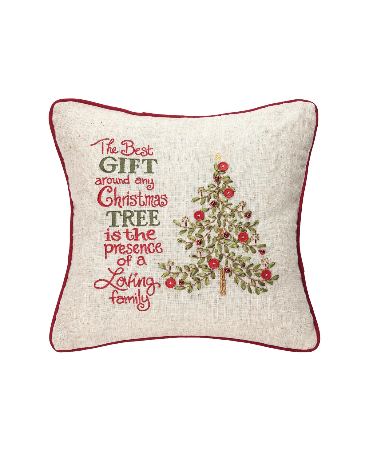 Click here for Merry Poinsettia Gift 16 x 16 Embroidered Throw Pi... prices