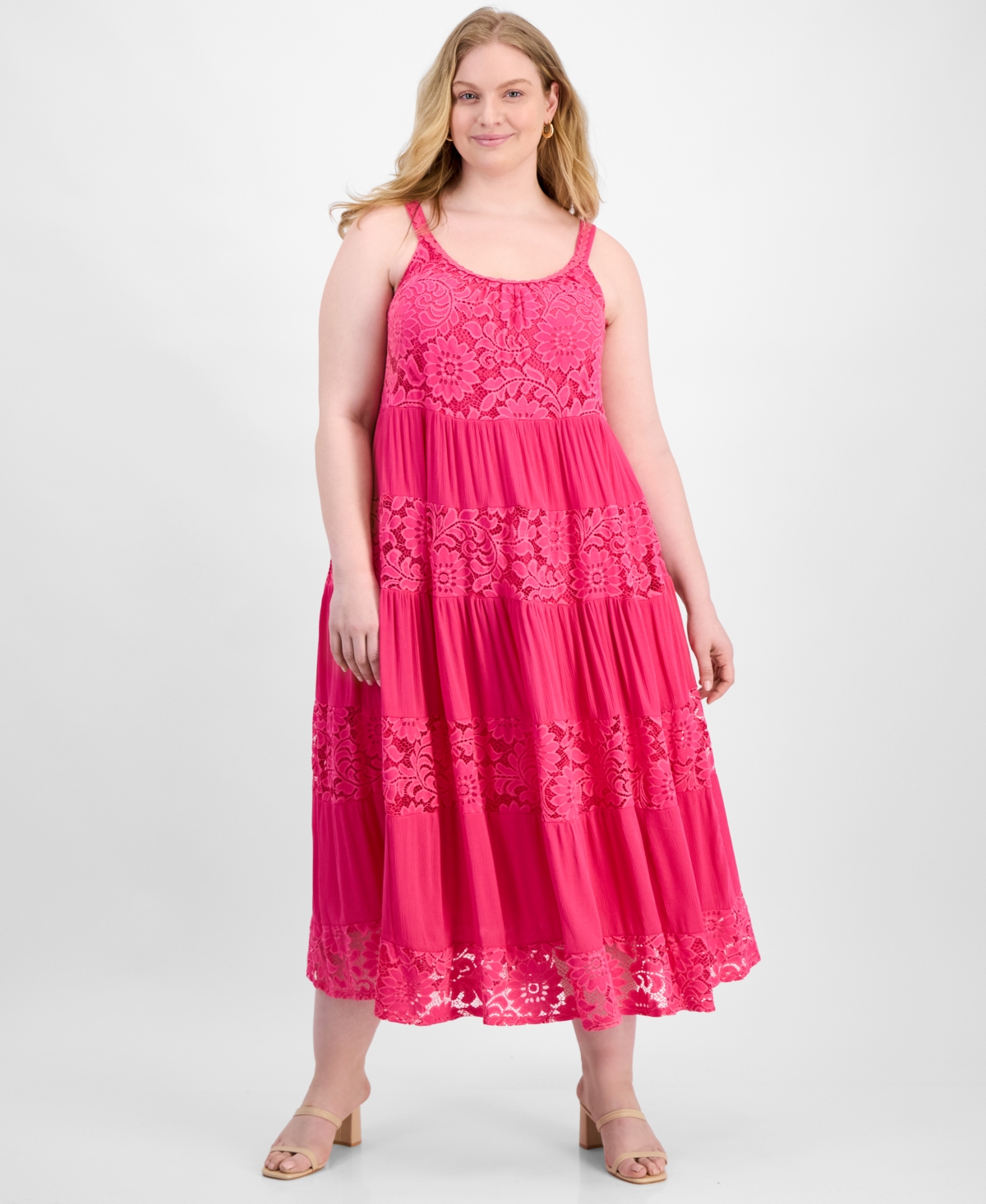 Click here for Robbie Bee Plus Size Scoop-Neck Sleeveless Lace Ma... prices