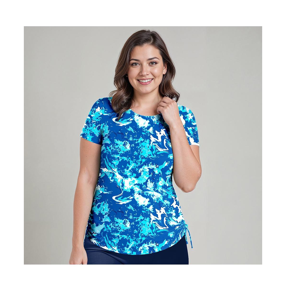 Click here for Calypsa Plus Size Adele Swim Top - Tidal wave prices
