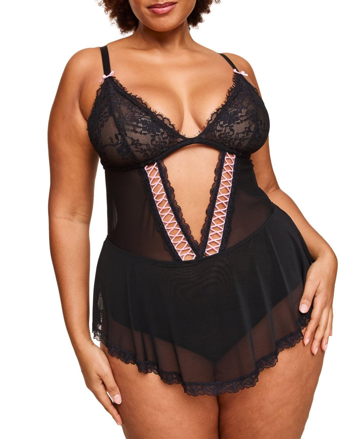 Click here for Eleanor Womens Plus-Size Bodysuit Lingerie - Black prices