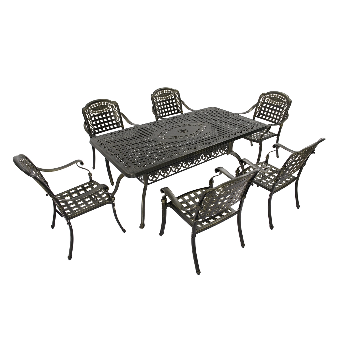Click here for 7pcs Outdoor Furniture Set Cast Aluminium Patio Di... prices