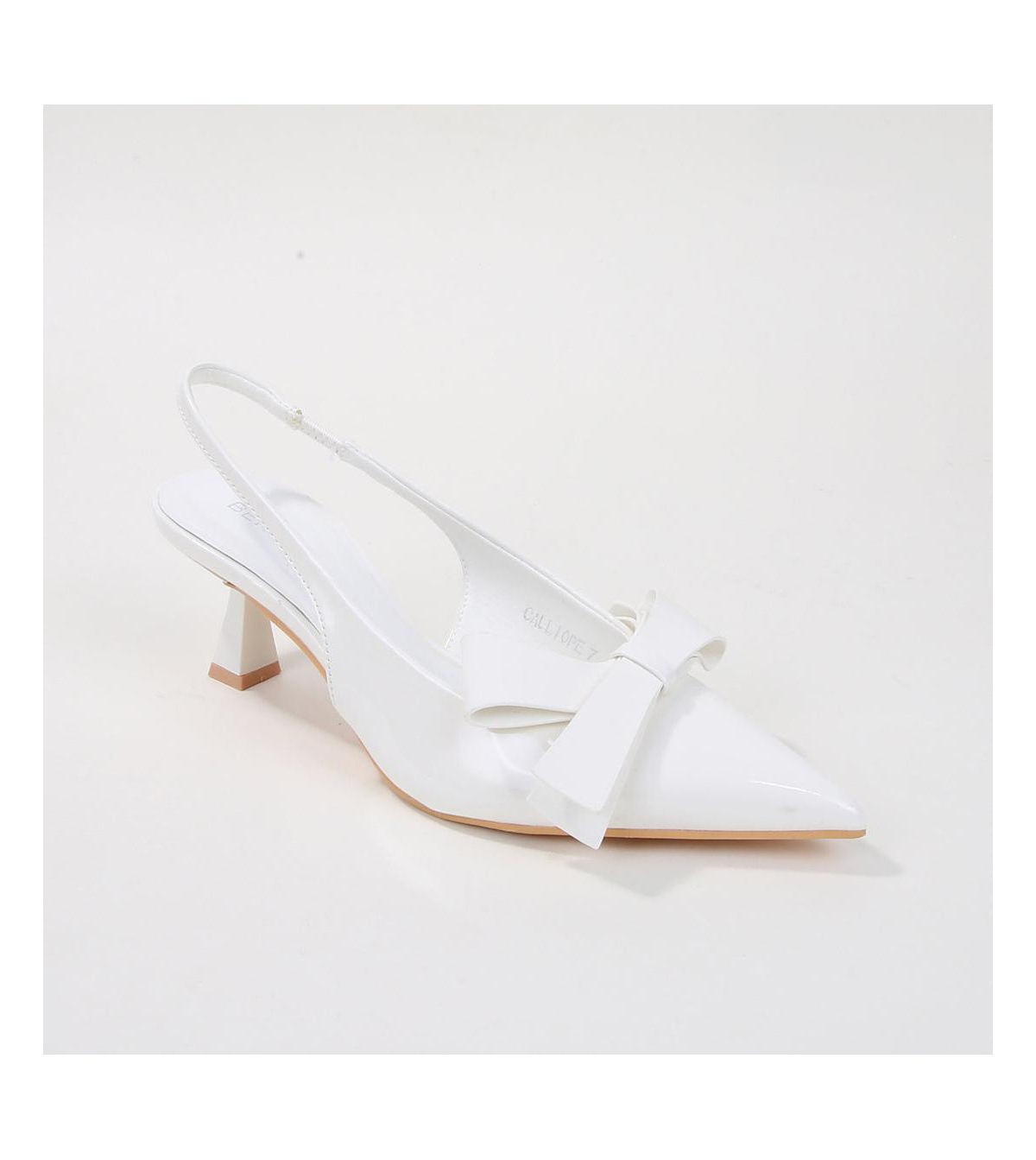 Click here for Calliope Slingback Kitten Heels - White prices