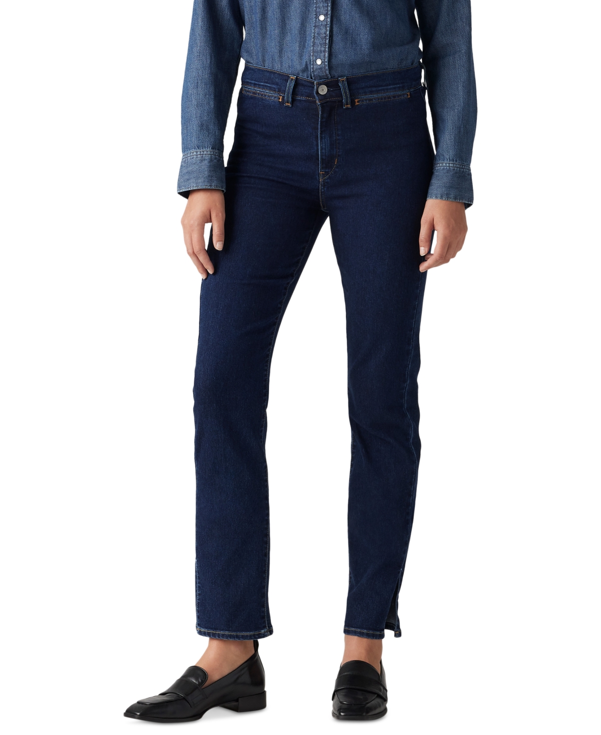 Click here for Levis Womens High-Rise Tailored 724 Straight-Leg J... prices