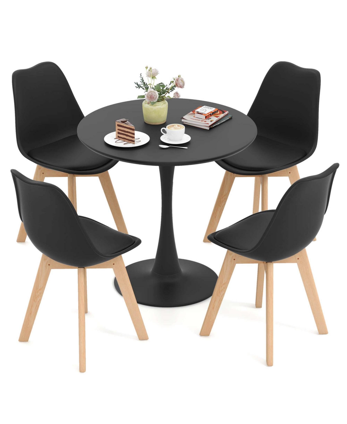 Click here for 5 Pcs Dining Set Modern Round Dining Table 4 Chair... prices