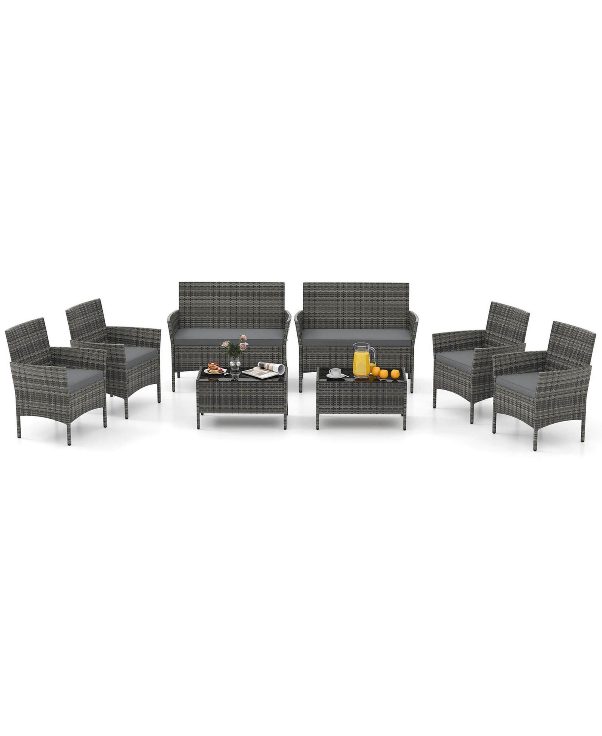 Click here for 8 Pcs Patio Furniture Set with Washable Cushions a... prices
