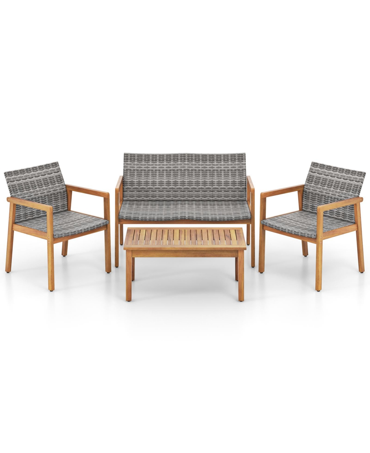 Click here for 4-Piece Patio Furniture Set with Loveseat Single C... prices