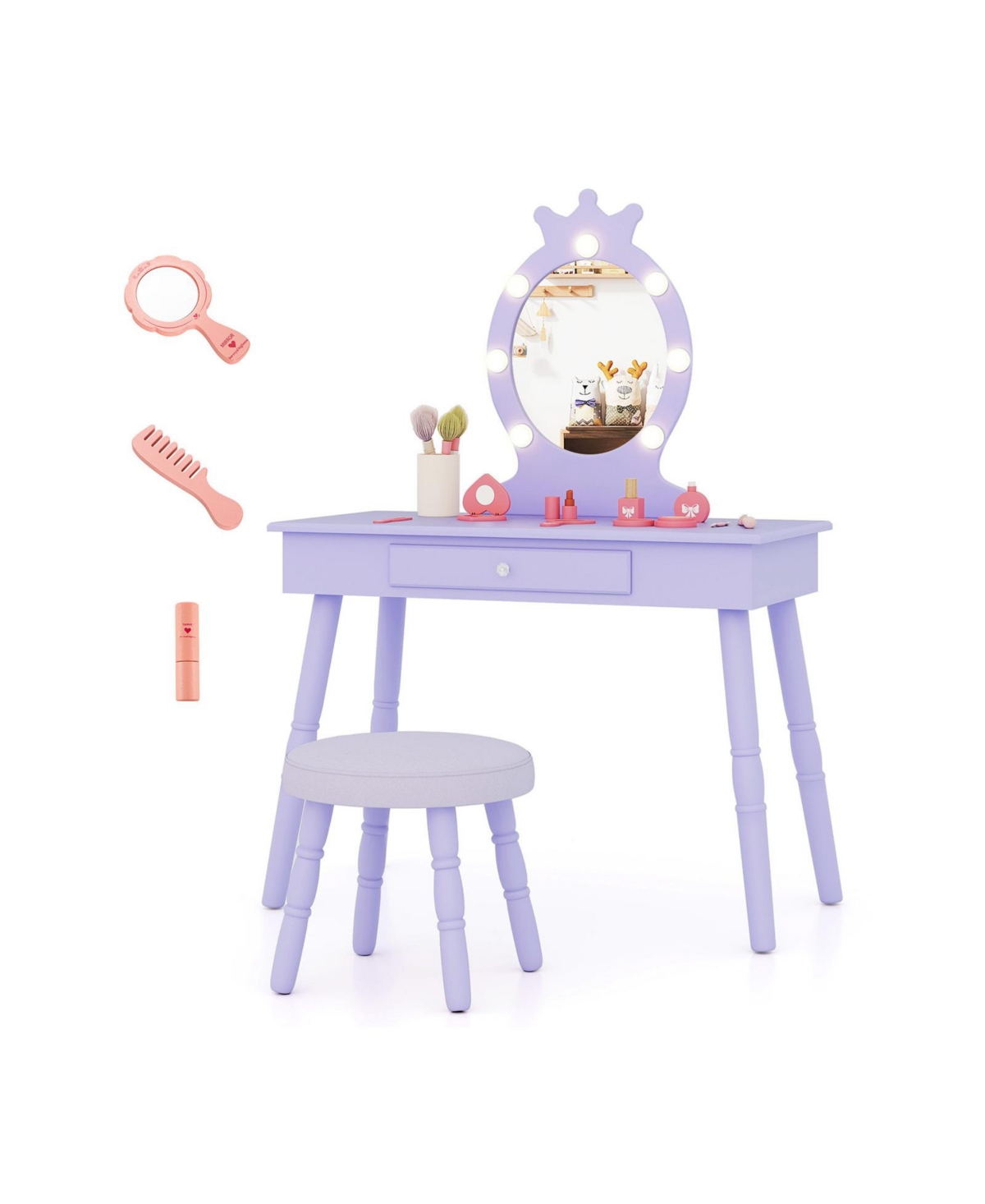 Click here for Kids Vanity Set with Lighted Mirror  Adjustable Br... prices