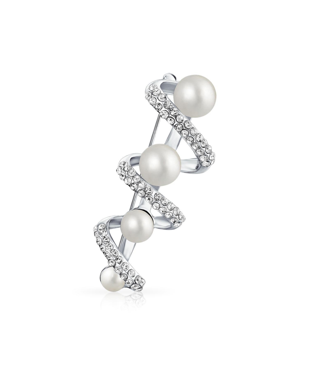 Click here for Bling Jewelry Crystal Spiral White Pearl Scarf Bro... prices