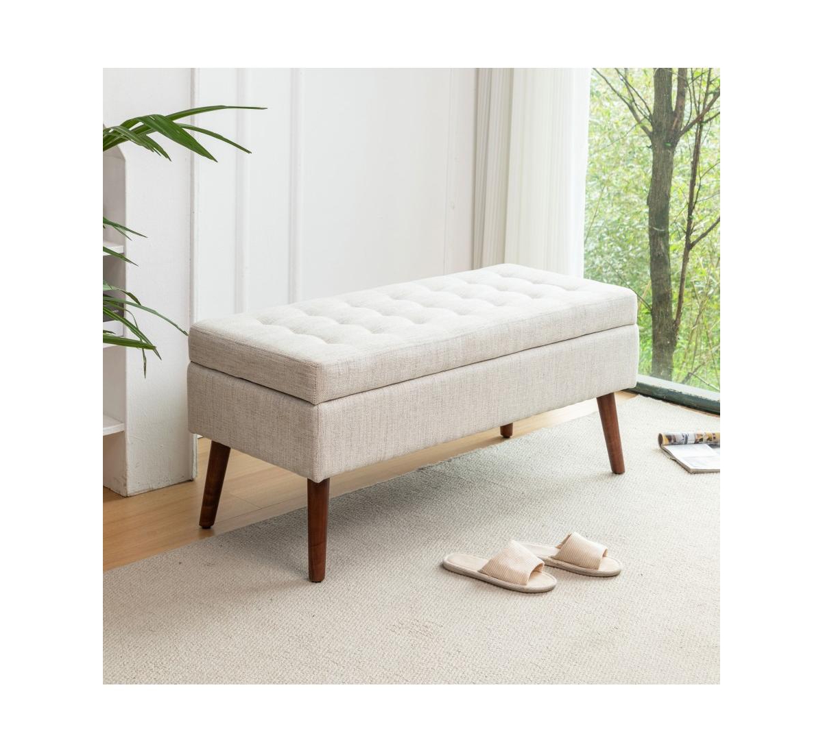 Click here for Tufted Storage Ottoman Bench for Bedroom or Entryw... prices