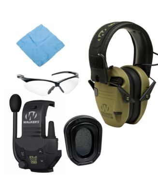 Walkers Razor Slim Electronic Muff (OD GRN Patriot) Bundle with Walkie ...