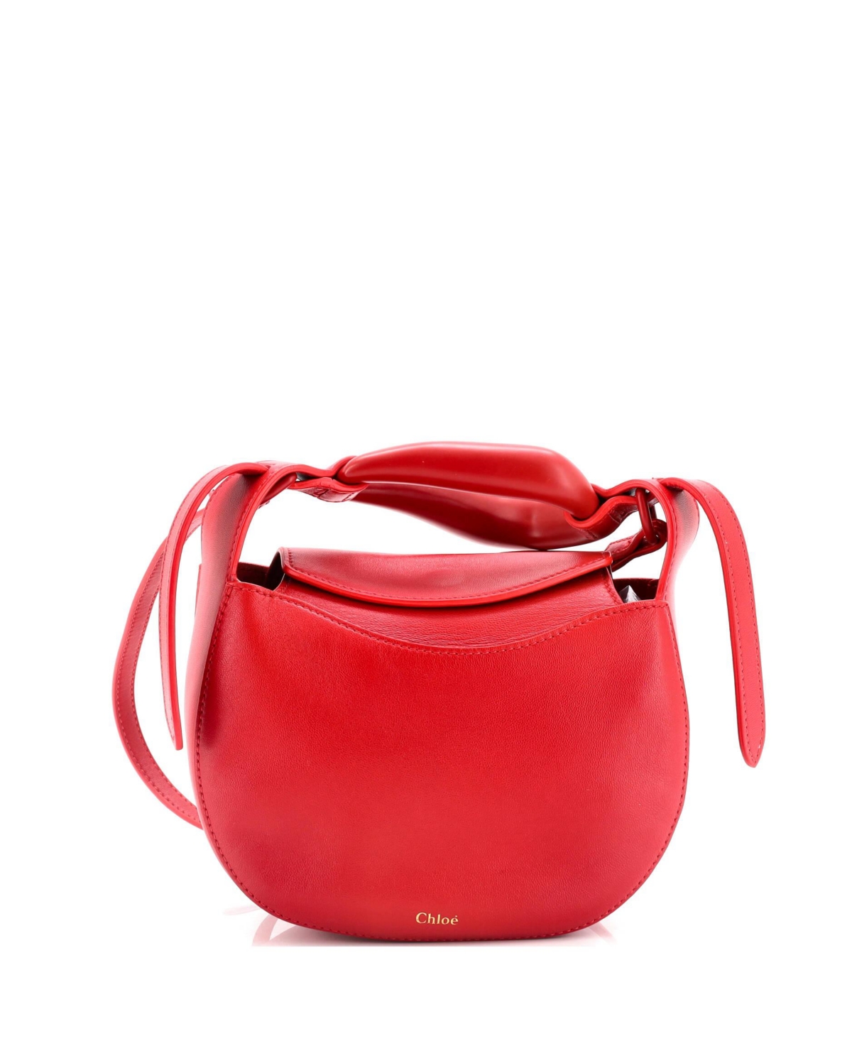 Click here for Pre-Owned Chloe Small Kiss Purse Bag Leather - Red prices