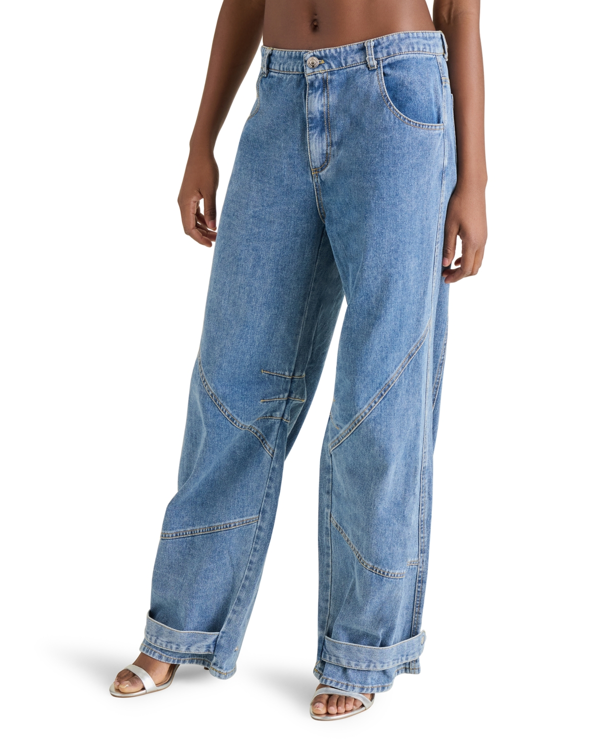 Click here for Steve Madden Womens Tre Denim Mid-Rise Wide-Leg Je... prices