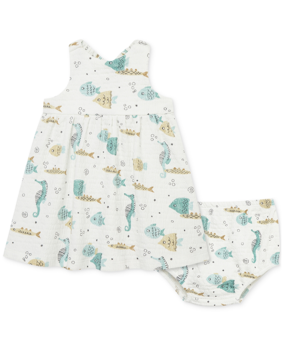 Click here for Little Me Baby Girls Aquatic Dress & Diaper Cover... prices