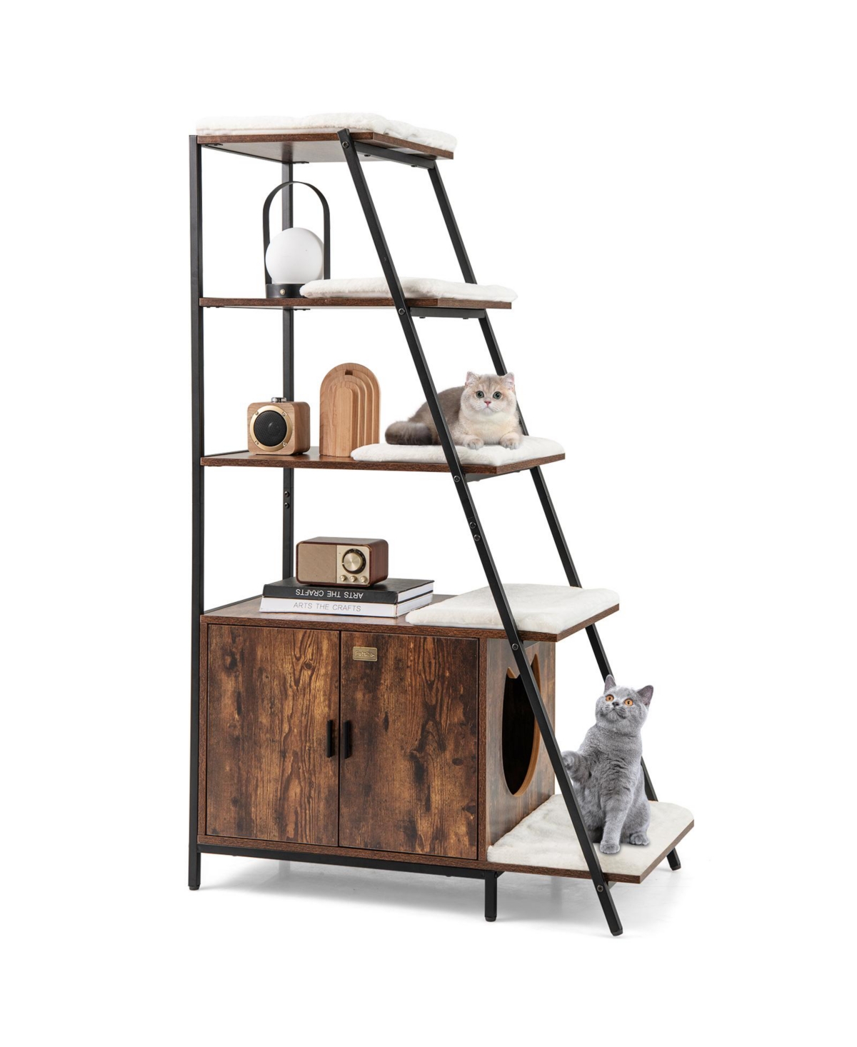 Click here for Large Cat Litter Box Enclosure with Storage & Ladd... prices