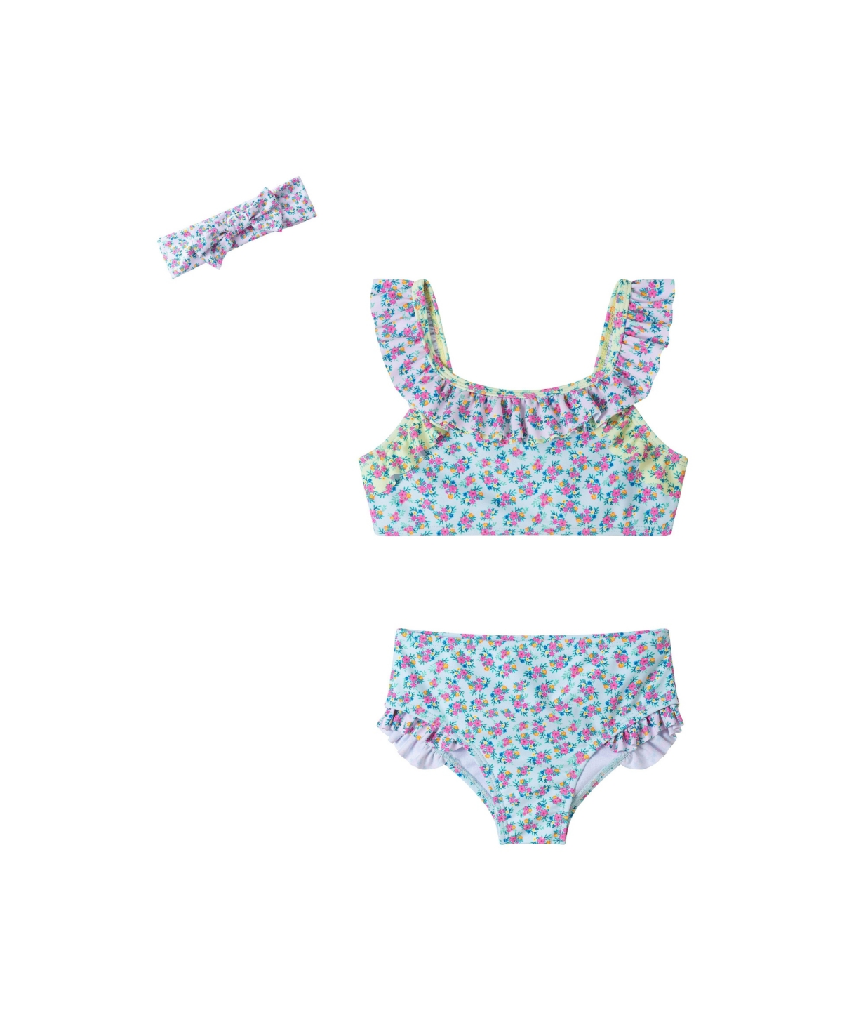 Click here for Toddler/Child Girls Floral Print Bikini w/Headband... prices