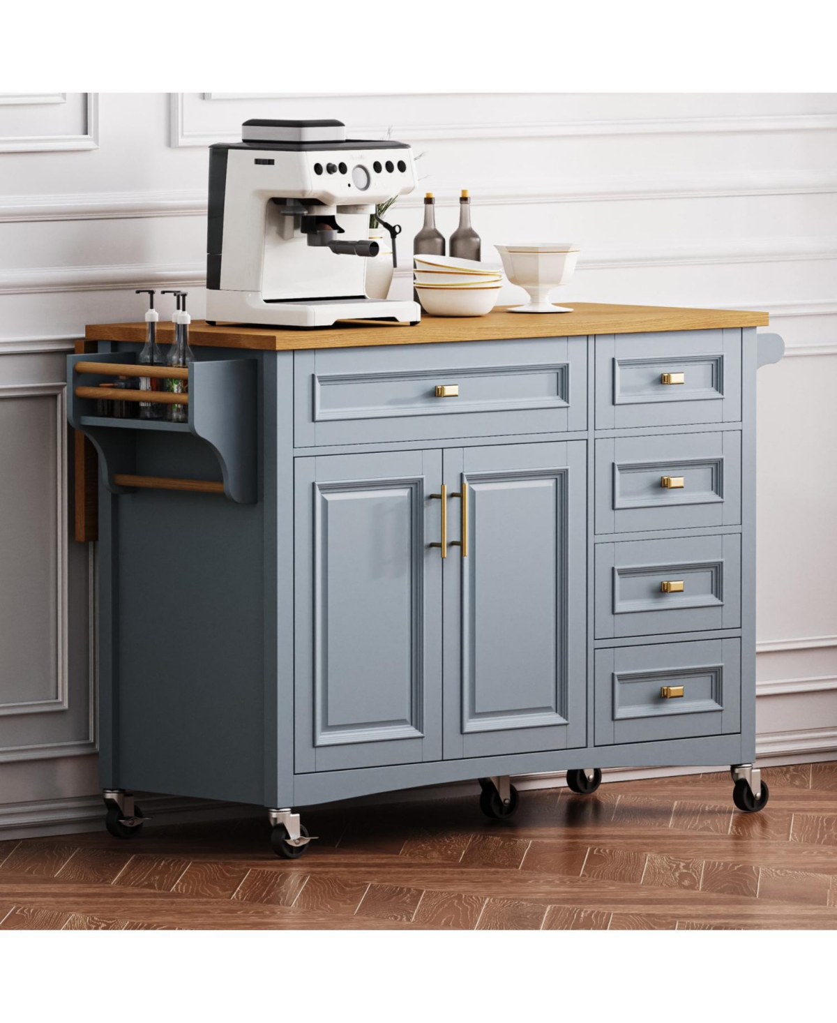 Click here for Streamdale 52" Kitchen Island with Drop Leaf... prices