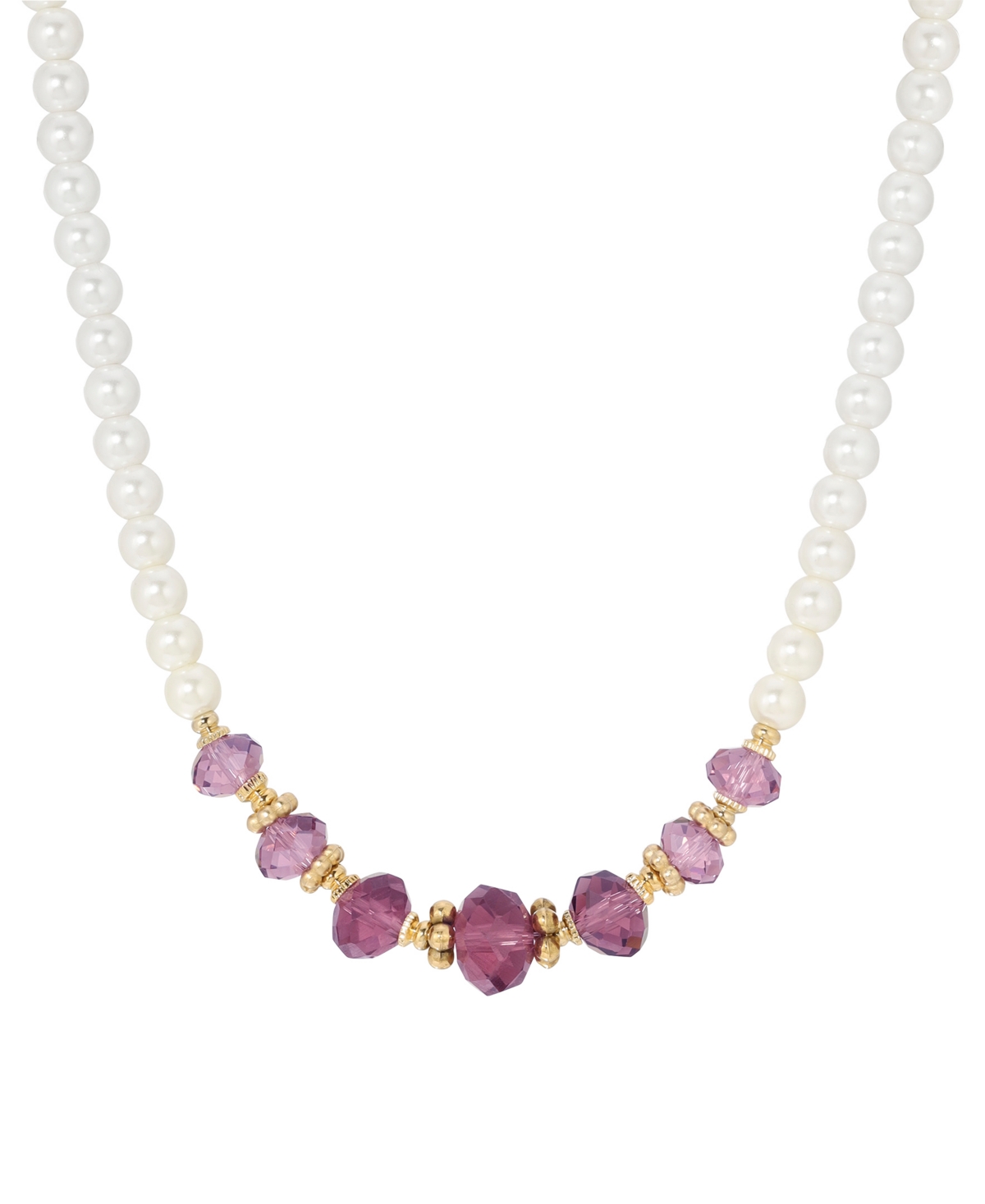Click here for 2028 Faux Cultivated Pearl Purple Glass Bead Neckl... prices