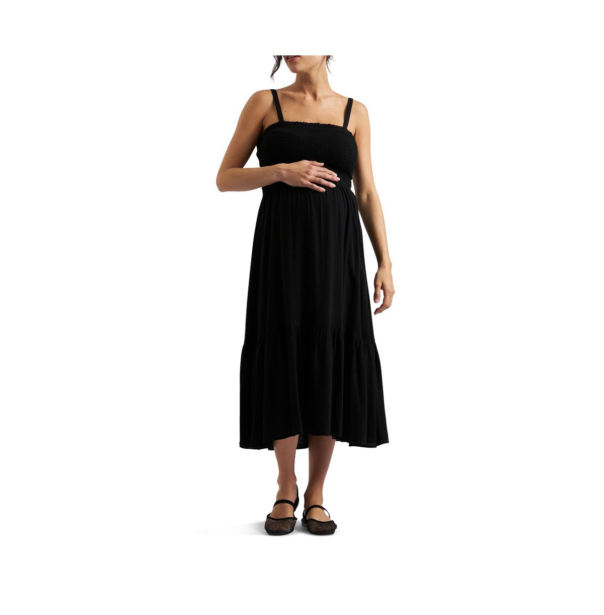 Click here for Ripe Maternity Blair Shirred Dress - Black prices