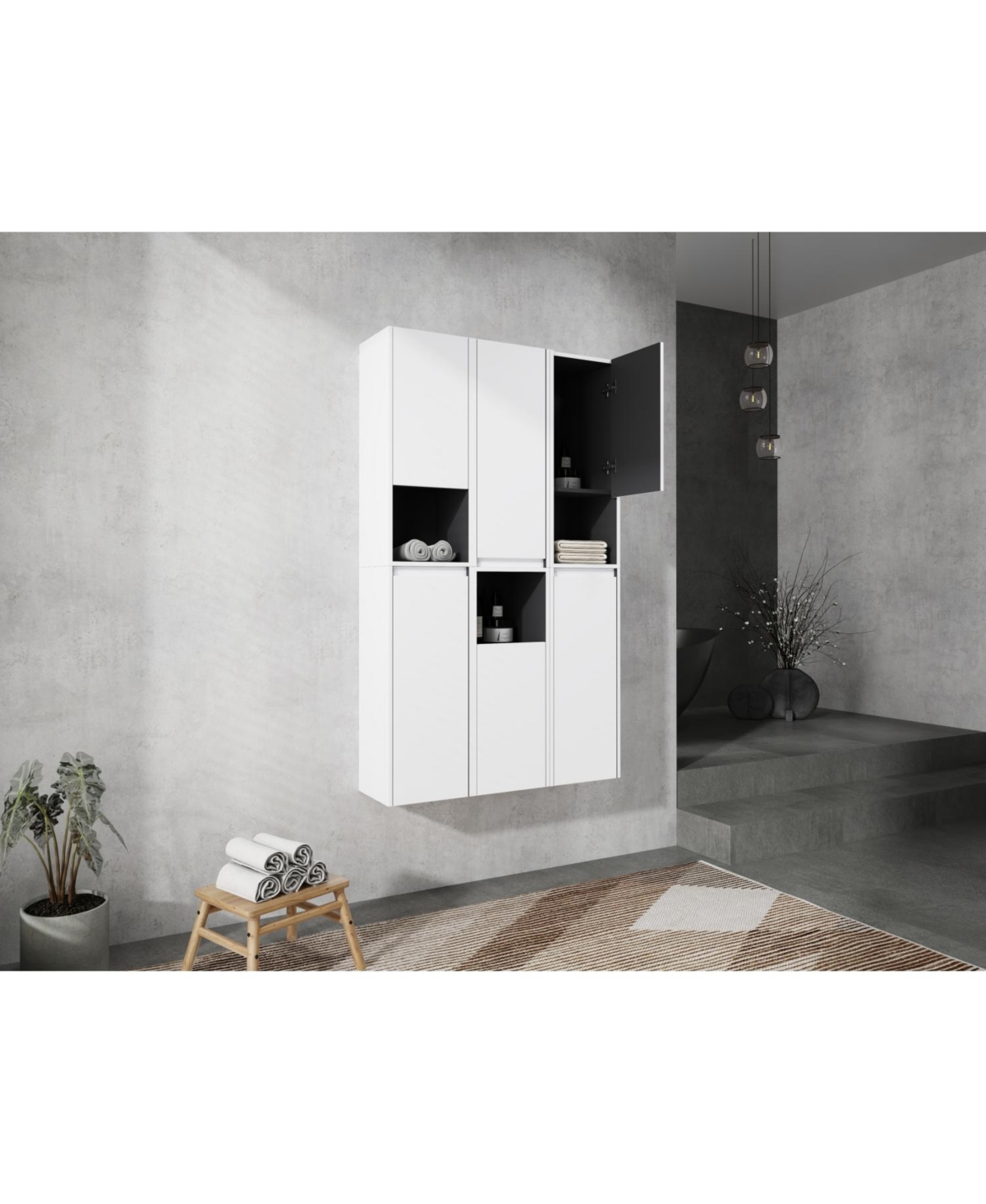 Click here for 12 Bathroom Side Cabinet 6-Soft Close Doors Float... prices