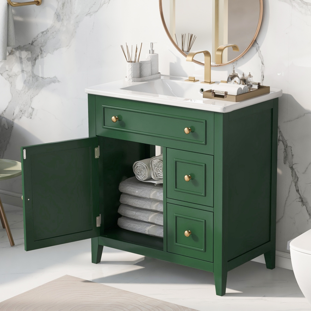 Click here for Streamdale 30" Green Bathroom Vanity with Sin... prices