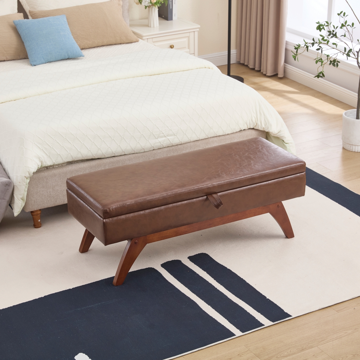 Click here for Streamdale Teddy wool fabric  solid wood feet for... prices