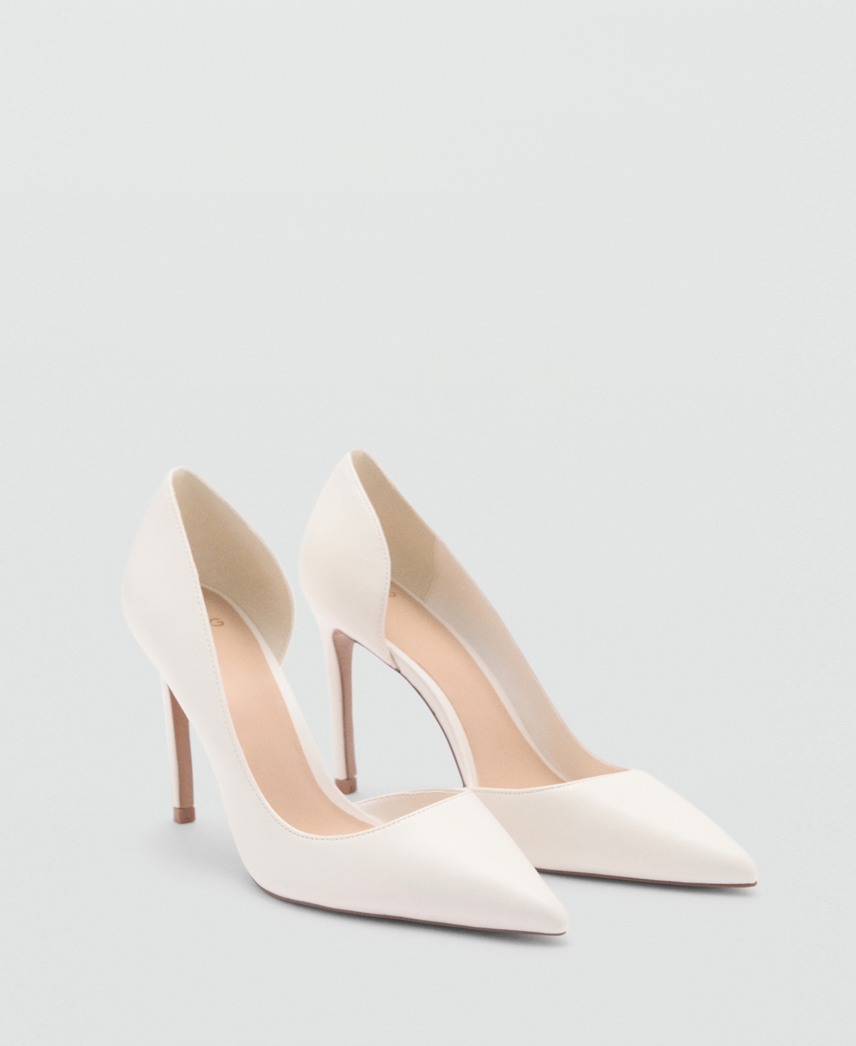 Click here for Mango Womens Asymmetrical Heeled Shoes - White prices