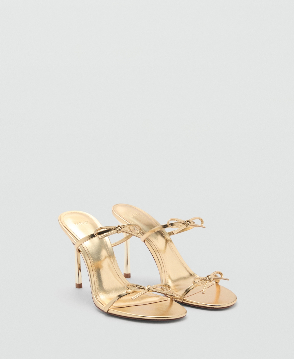 Click here for Mango Womens Bow Detail Strappy Heeled Sandals - G... prices