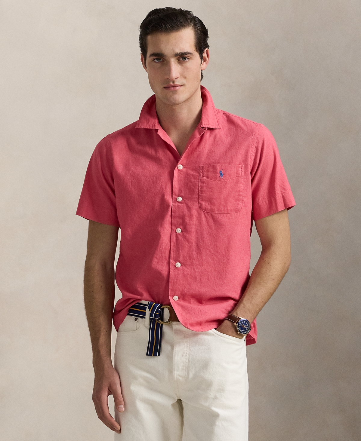 Click here for Polo Ralph Lauren Mens Classic-Fit Linen-Cotton Ca... prices